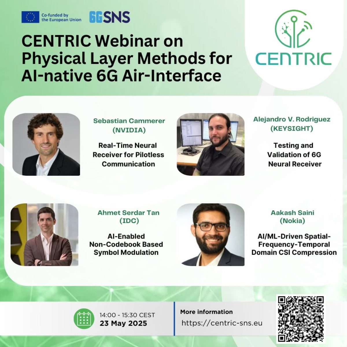 CENTRIC Webinar on Physical Layer Methods for AI-native 6G Air-Interface – 23 May 2025 - SNS JU